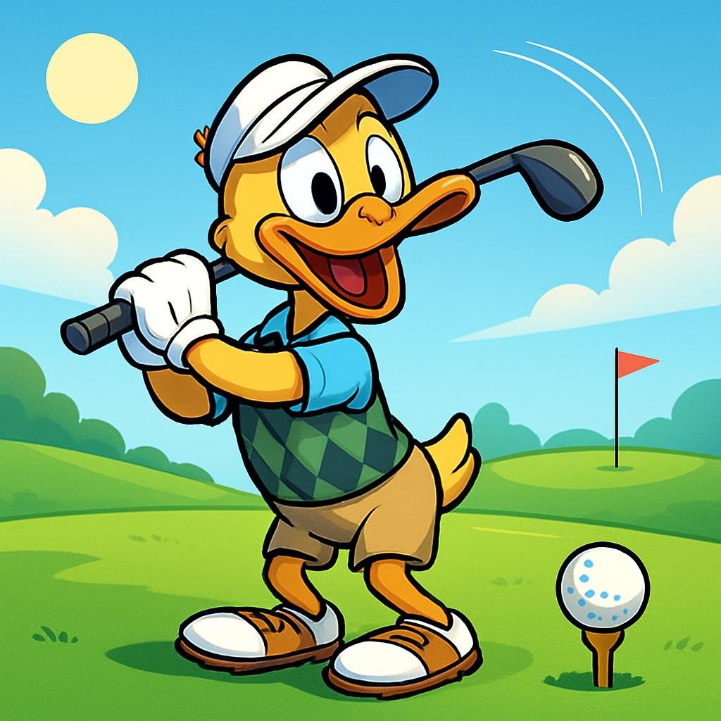 Solve Golfing duck jigsaw puzzle online with 306 pieces