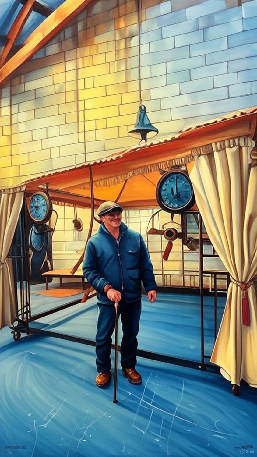 Solve A Geezer at Steam Punk Oamaru jigsaw puzzle online with 120 pieces