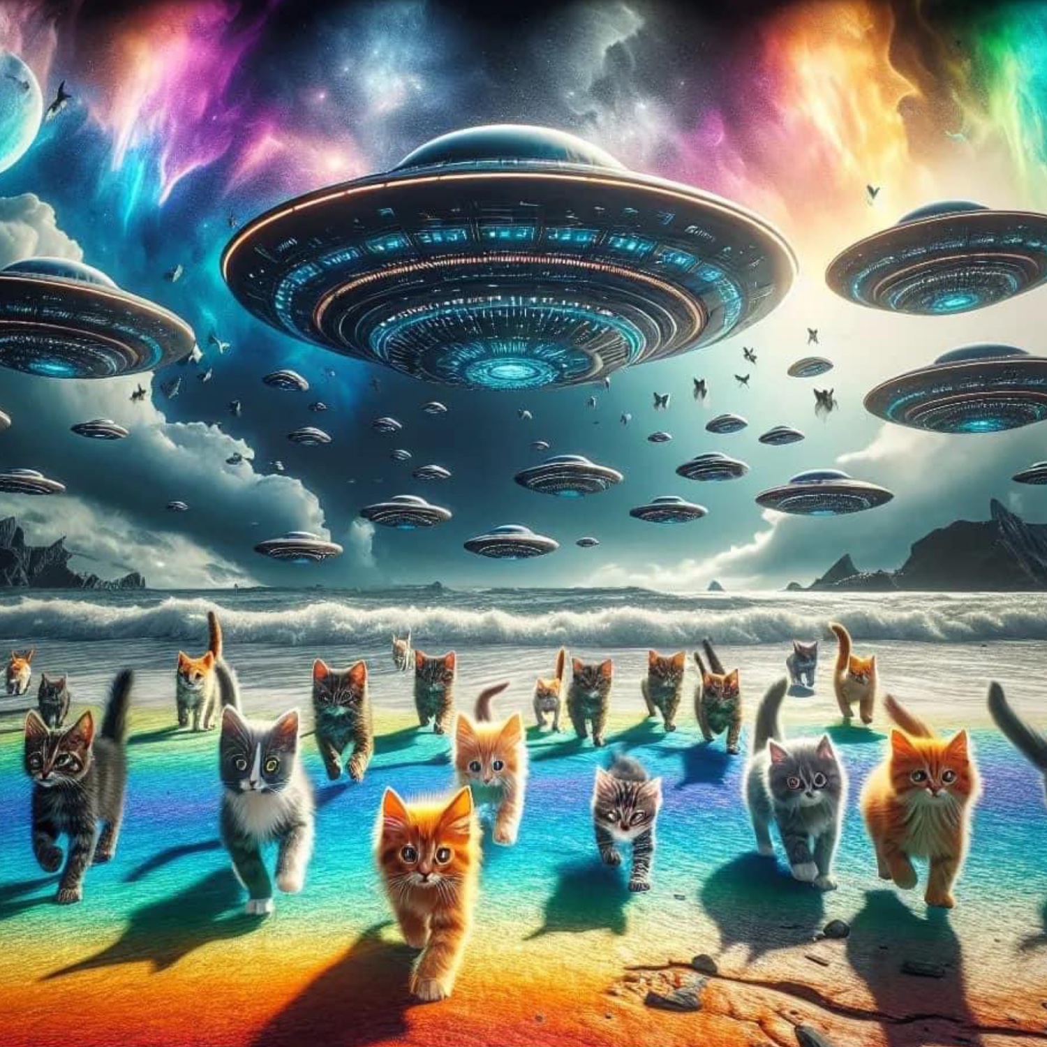 Solve Alien Cats jigsaw puzzle online with 81 pieces
