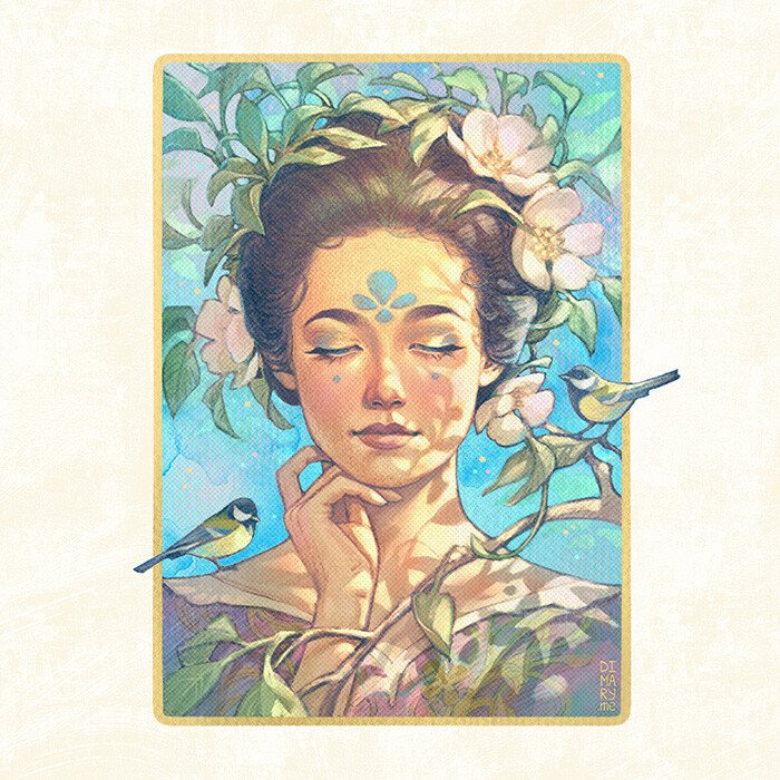 Solve The Spring Maiden jigsaw puzzle online with 121 pieces