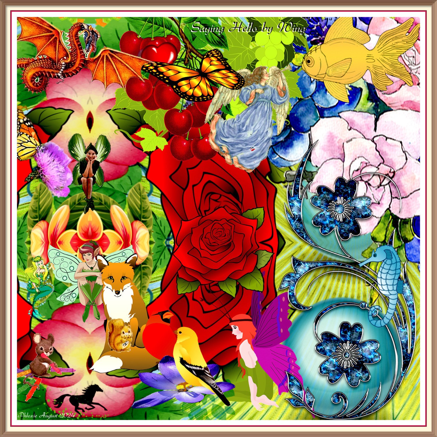 Solve Saying Hello by Wing jigsaw puzzle online with 100 pieces