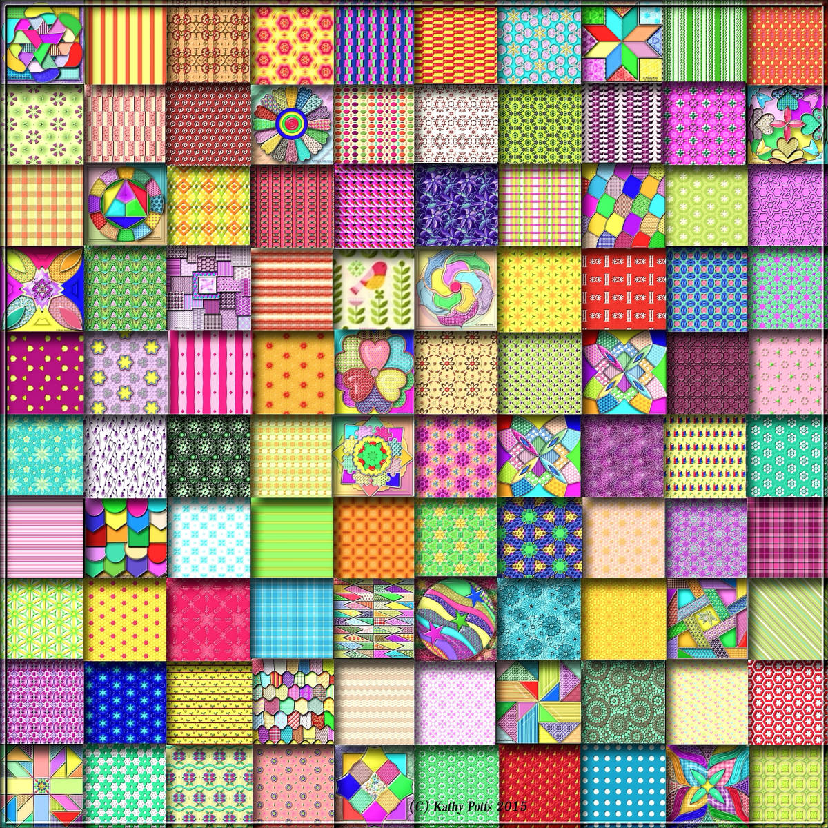 Solve 100 Different Tiles jigsaw puzzle online with 225 pieces