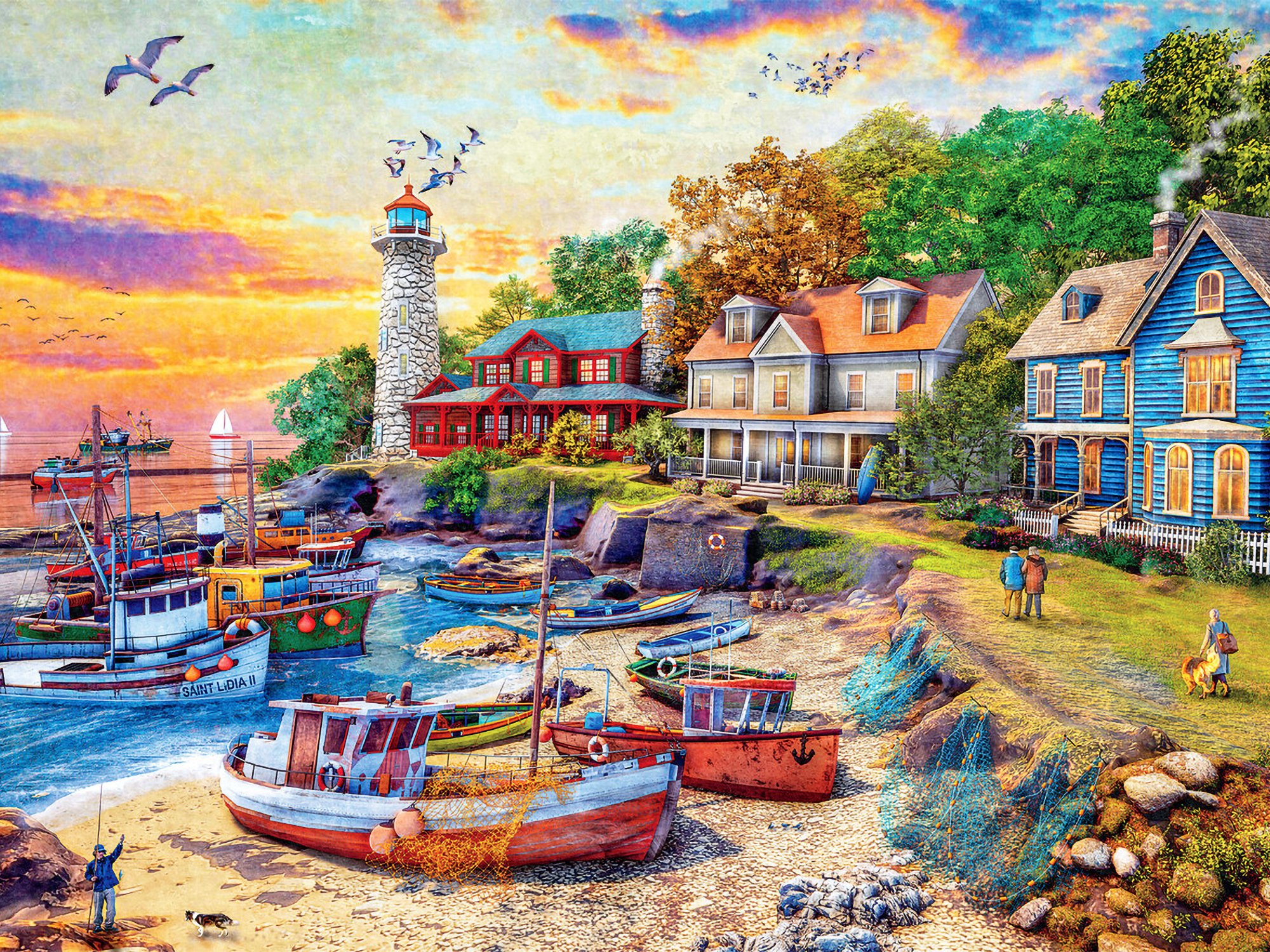 Solve American Harbor Town jigsaw puzzle online with 352 pieces