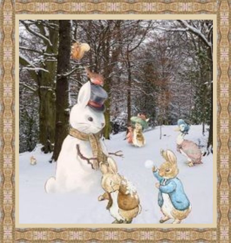 Solve Building a Snow Bunny jigsaw puzzle online with 49 pieces