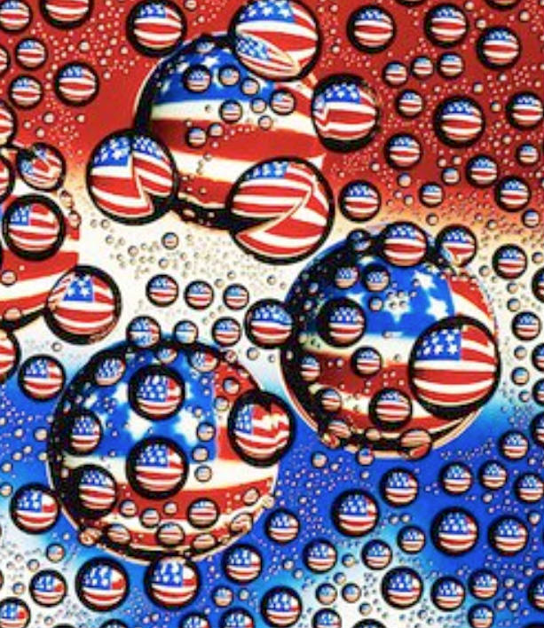 Solve American Flag in bubbles jigsaw puzzle online with 90 pieces