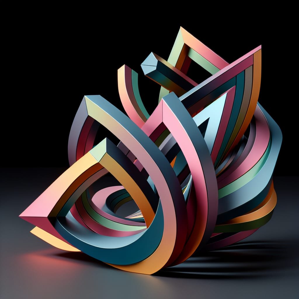 Solve Entwined shapes jigsaw puzzle online with 100 pieces