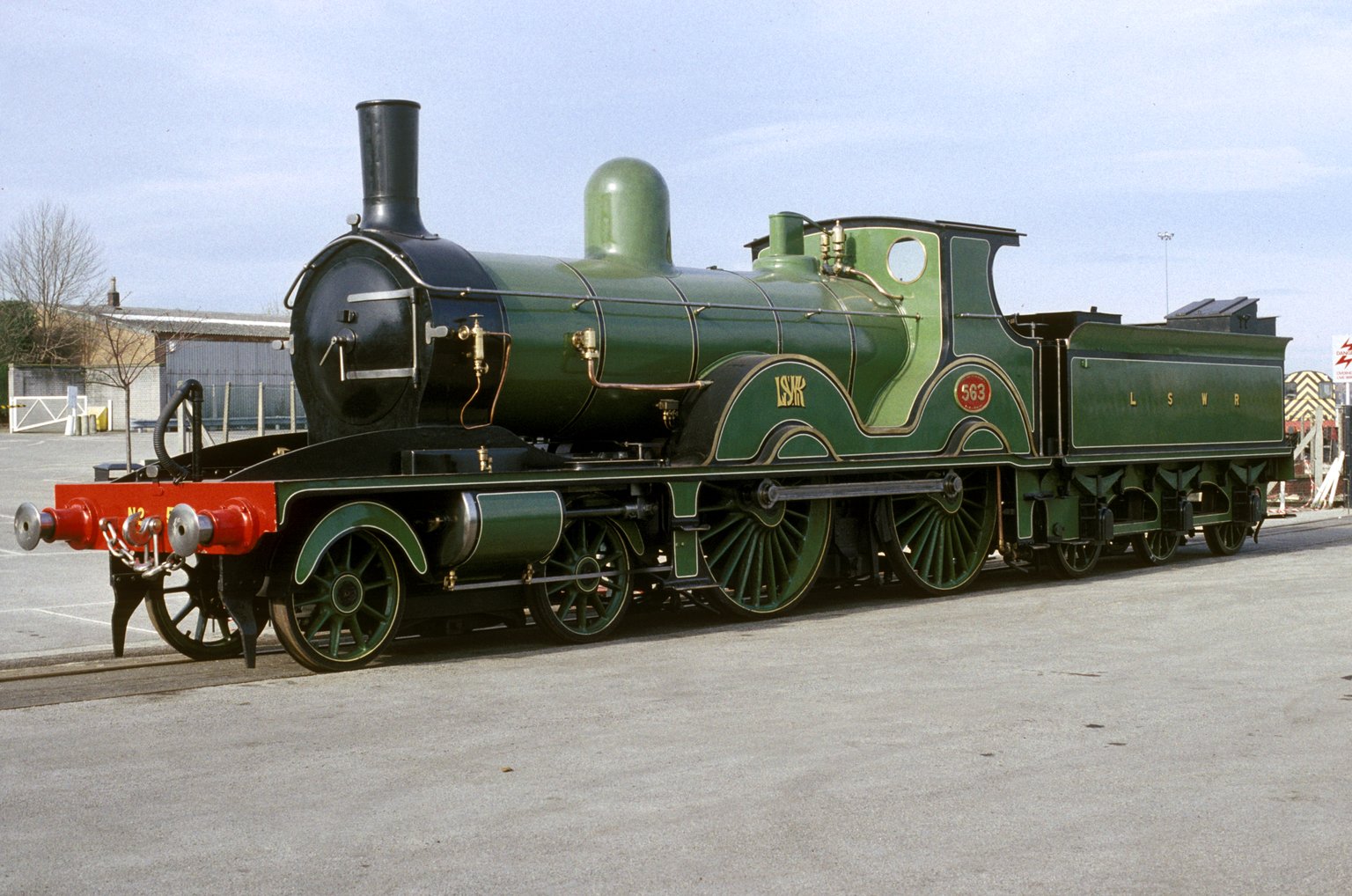 Solve LSWR T3 Class 4-4-0 563, built 1893 at Nine Elms. jigsaw puzzle online with 70 pieces