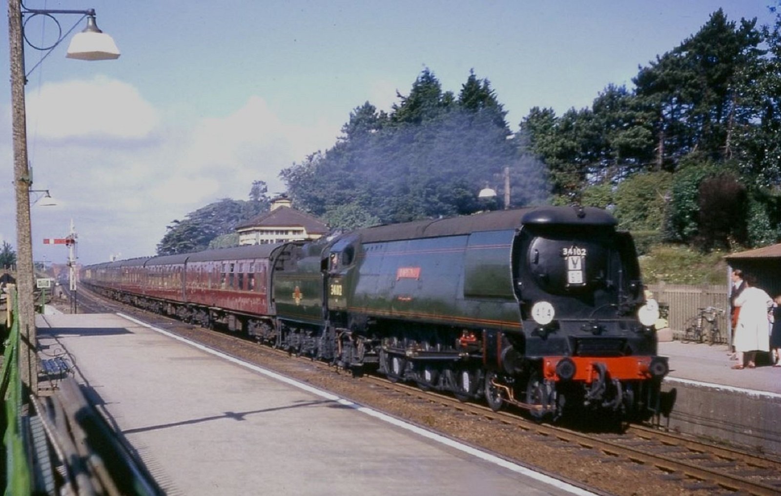 Solve BR West Country Class 4-6-2 34102 Lapford arrives at New Milton ...