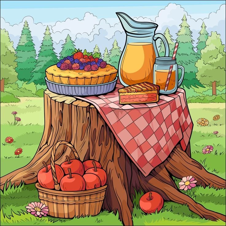 Solve puzzle - Food on a tree stump jigsaw puzzle online with 81 pieces