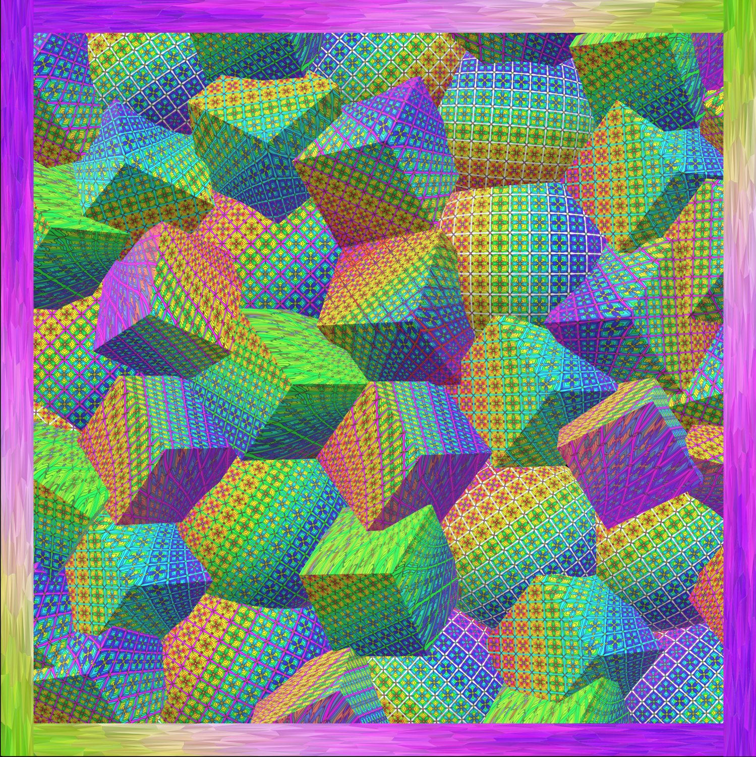 Jigsaw Puzzle | 196 pieces | Rainbow Cubes and Balls | Jigidi