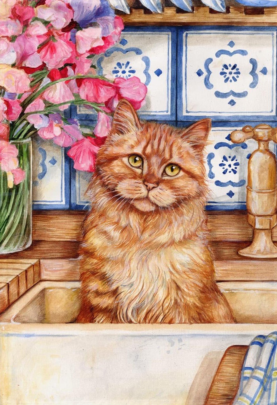 Solve Cat in Sink jigsaw puzzle online with 280 pieces