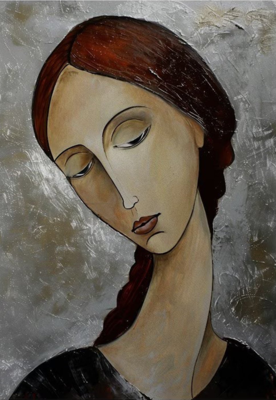 Solve Portrait of Girl with Hair Braided ~ Modigliani Inspired jigsaw ...
