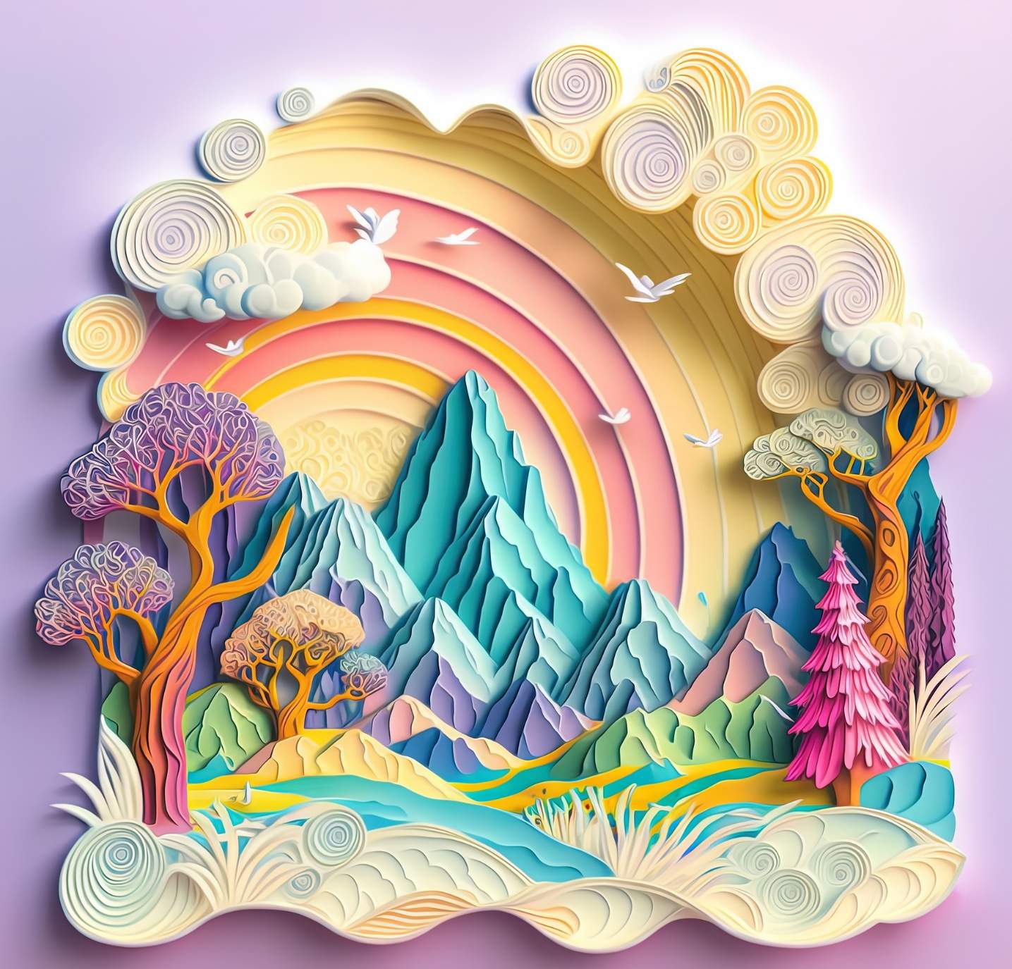 Jigsaw Puzzle | Fantasy landscape idyll | 132 pieces | Jigidi