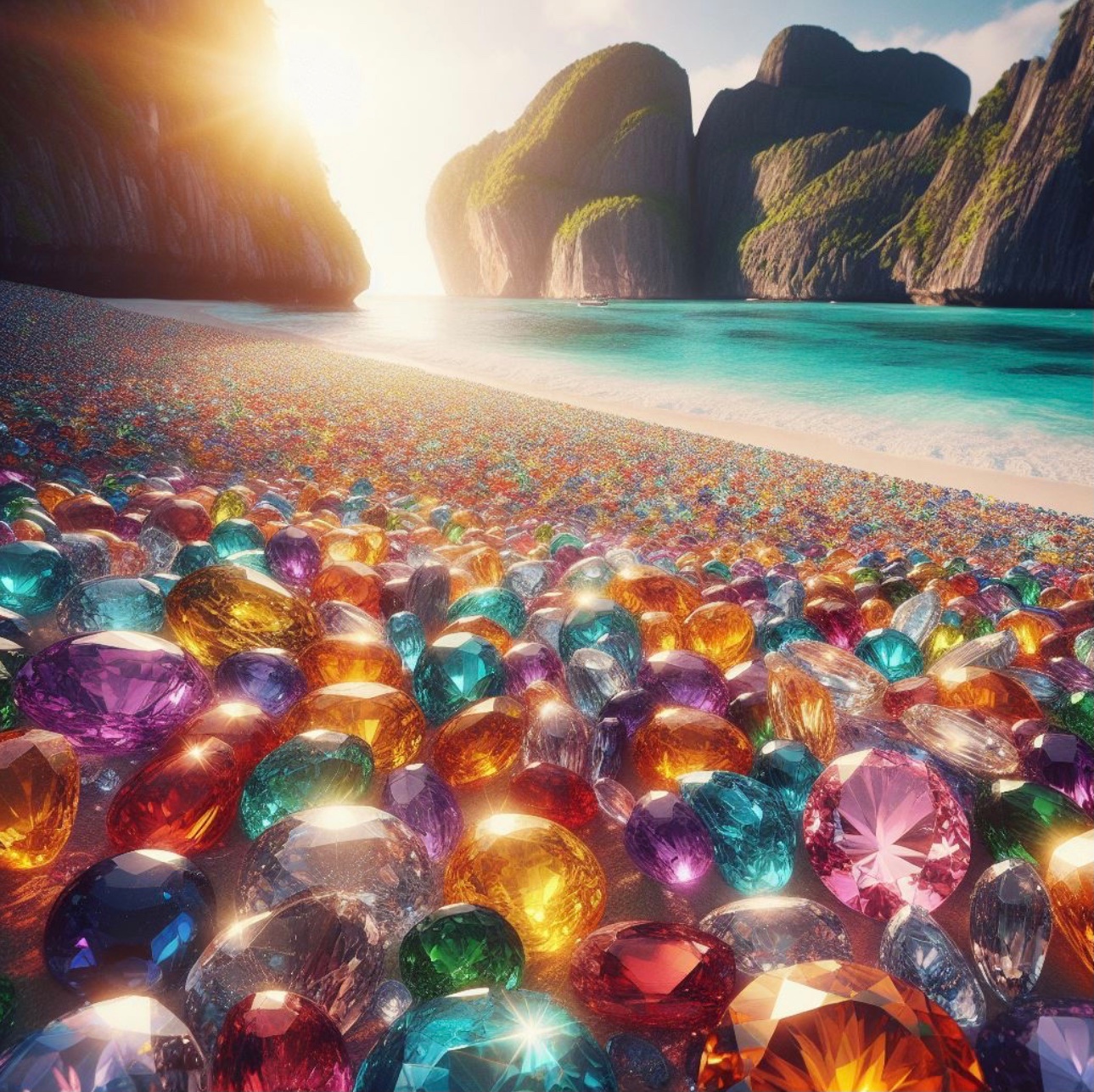 Solve Beach Gem Jam jigsaw puzzle online with 225 pieces