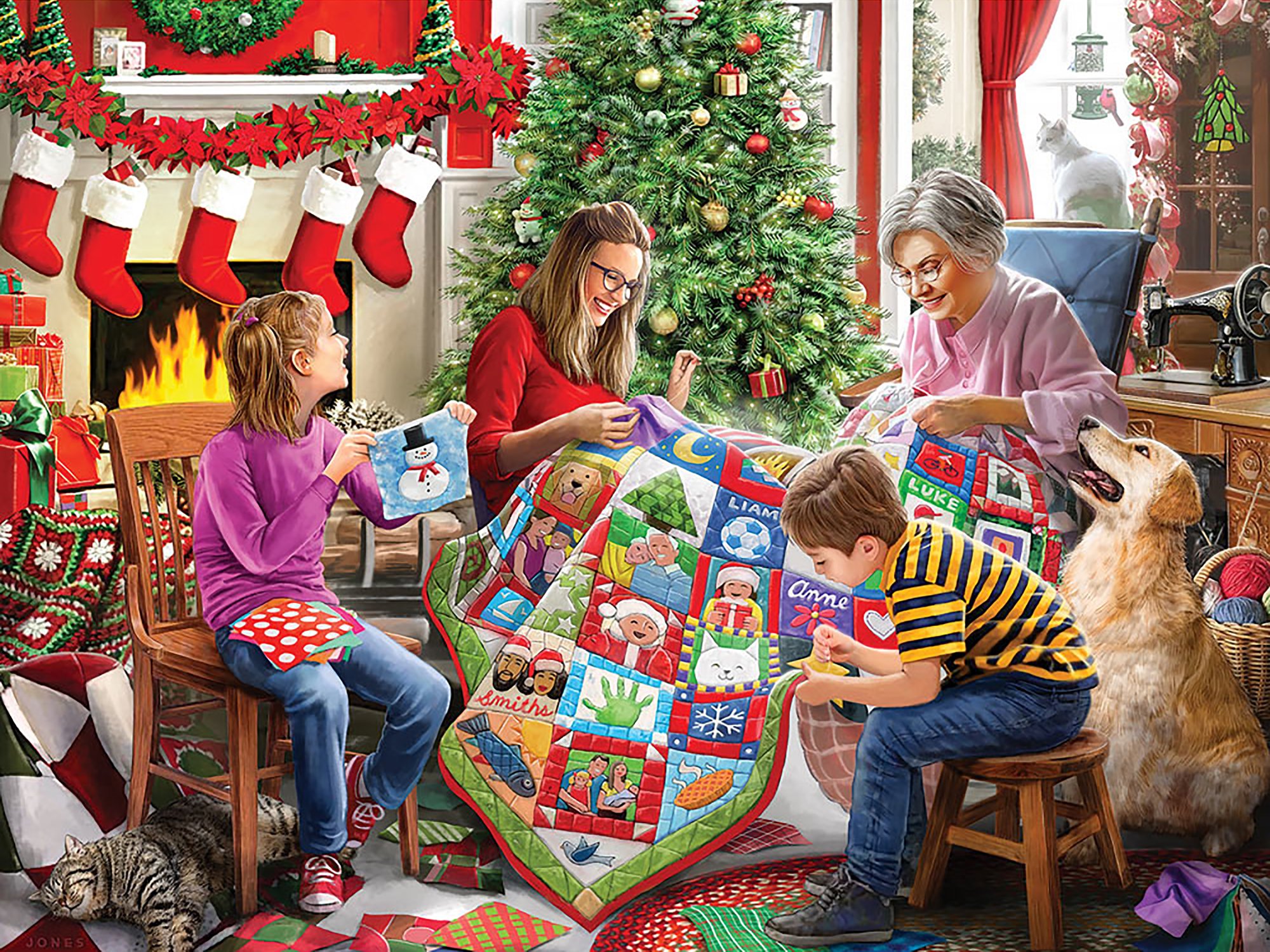 Solve Christmas Quilting jigsaw puzzle online with 352 pieces