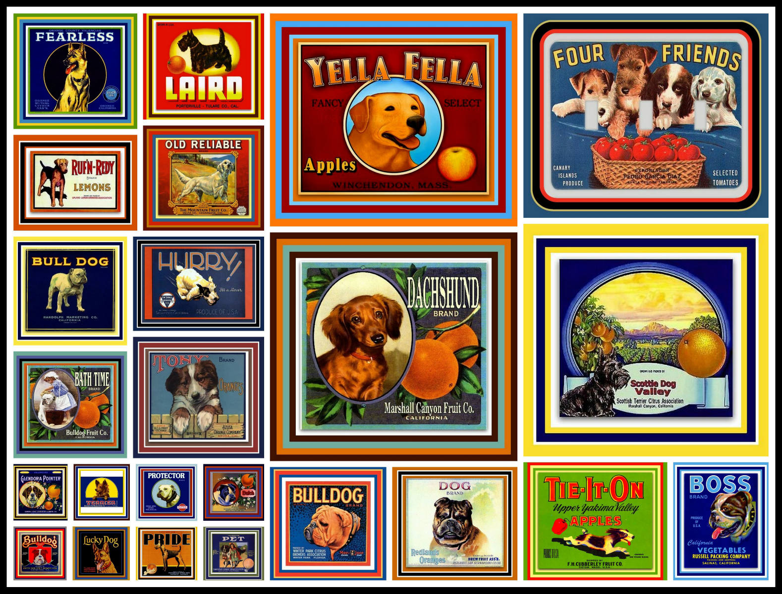 Solve Man's Best Friend Depicted on Vintage Fruit Crate Labels jigsaw ...