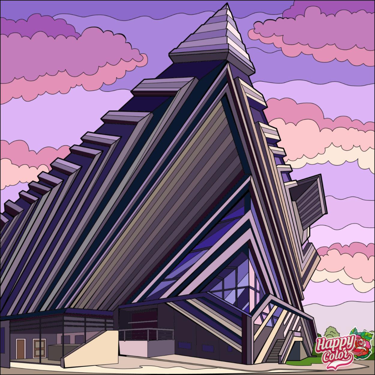 Solve Some modern building? color-by-number jigsaw puzzle online with ...