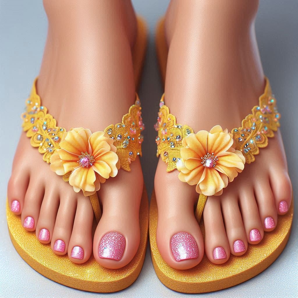 Solve Pretty Toes jigsaw puzzle online with 49 pieces