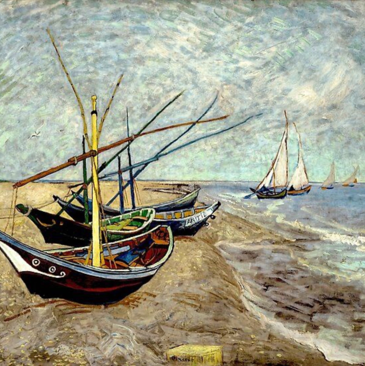Solve Vincent van Gogh Fishing Boats on the beach at Les Saintes-Maries ...