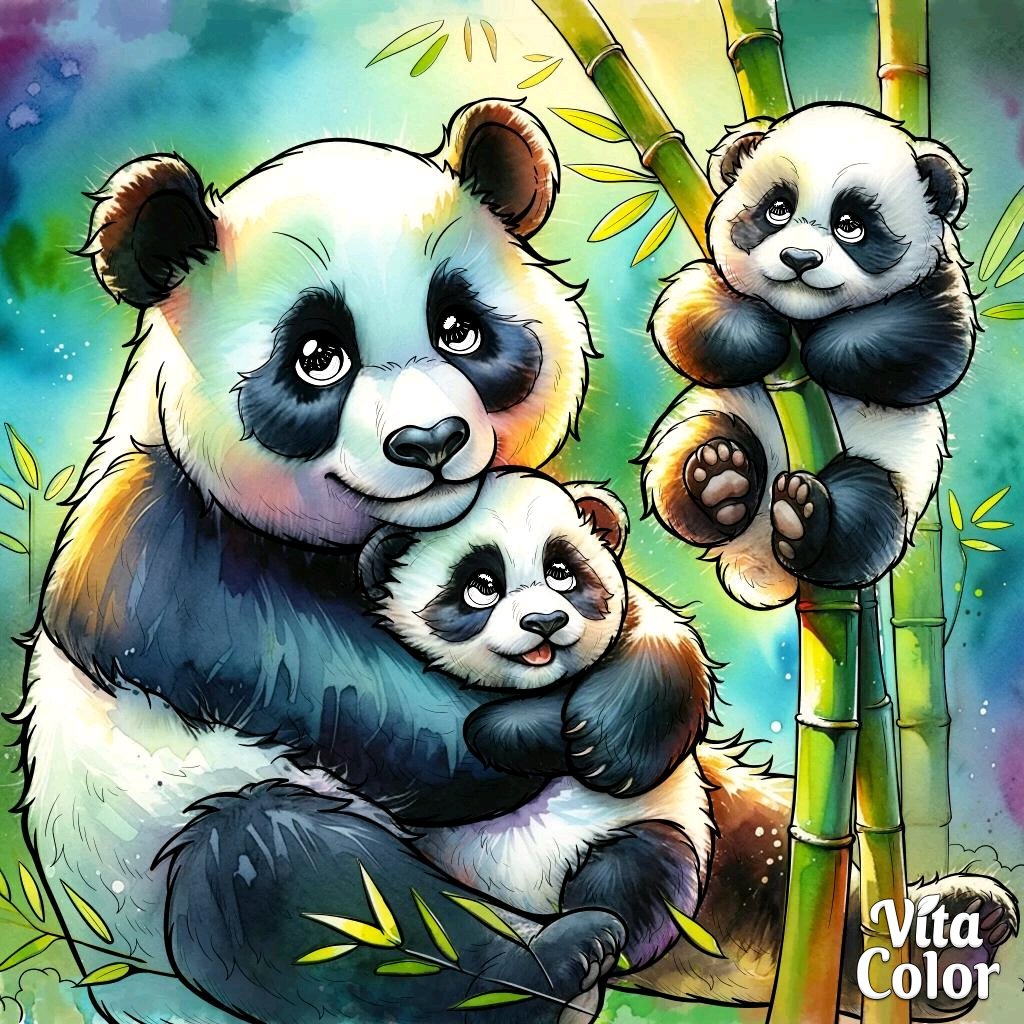 Solve Panda cuties . . . . . jigsaw puzzle online with 64 pieces