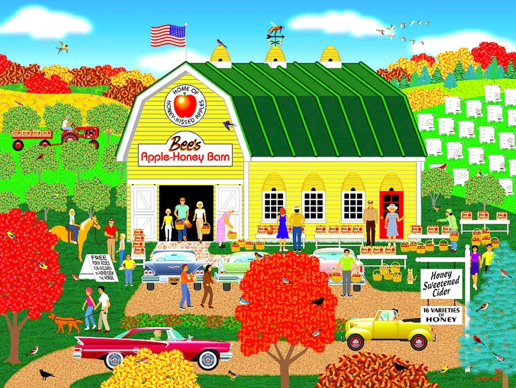 Solve Bee's Apple-Honey Barn jigsaw puzzle online with 594 pieces
