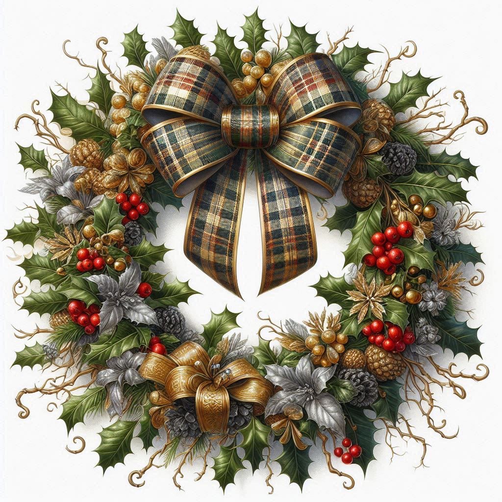 Solve Holiday Wreath jigsaw puzzle online with 25 pieces
