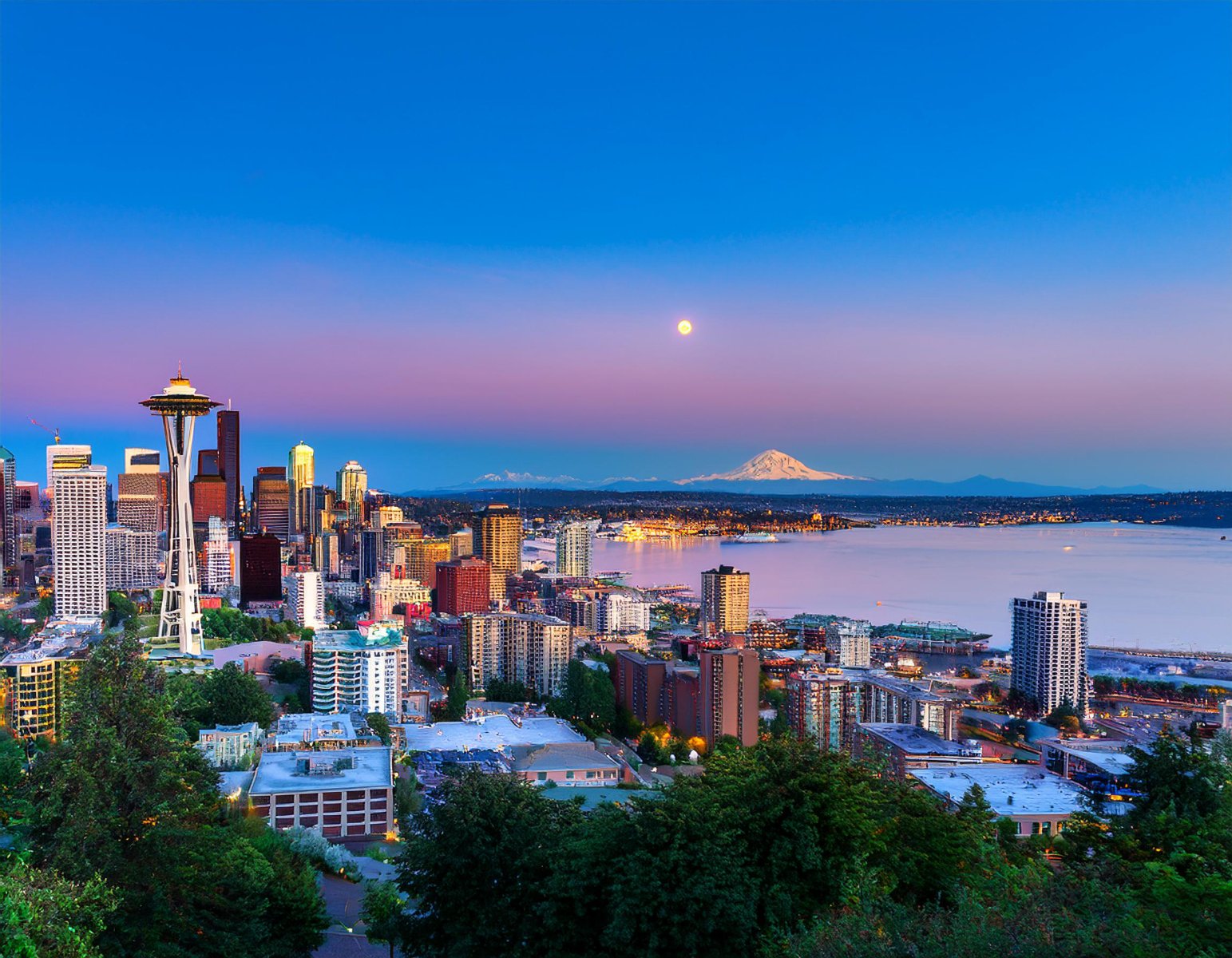 Solve Seattle Skyline jigsaw puzzle online with 48 pieces