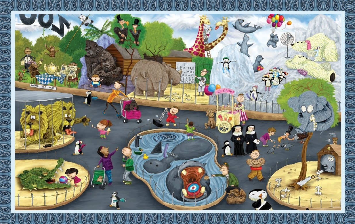 Solve A Day at the Zoo jigsaw puzzle online with 40 pieces