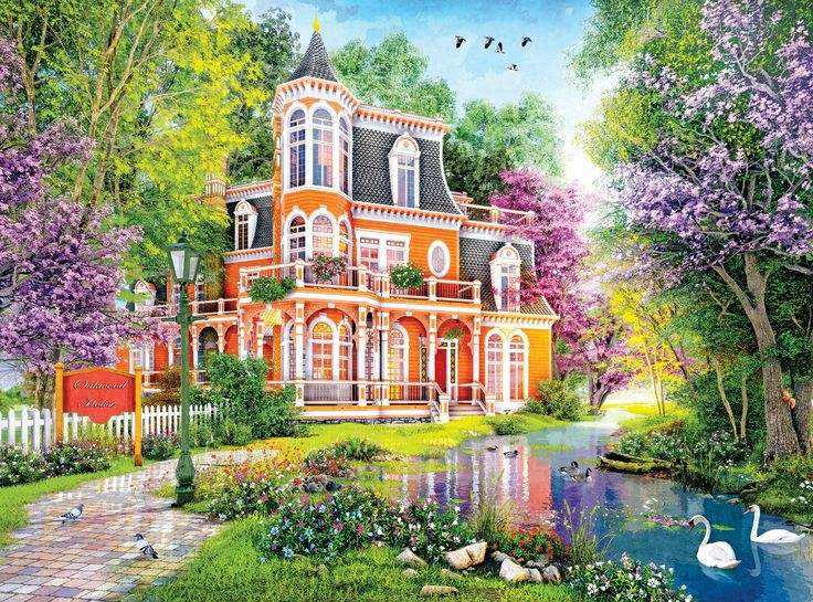 Solve Rainbow Mansion jigsaw puzzle online with 70 pieces