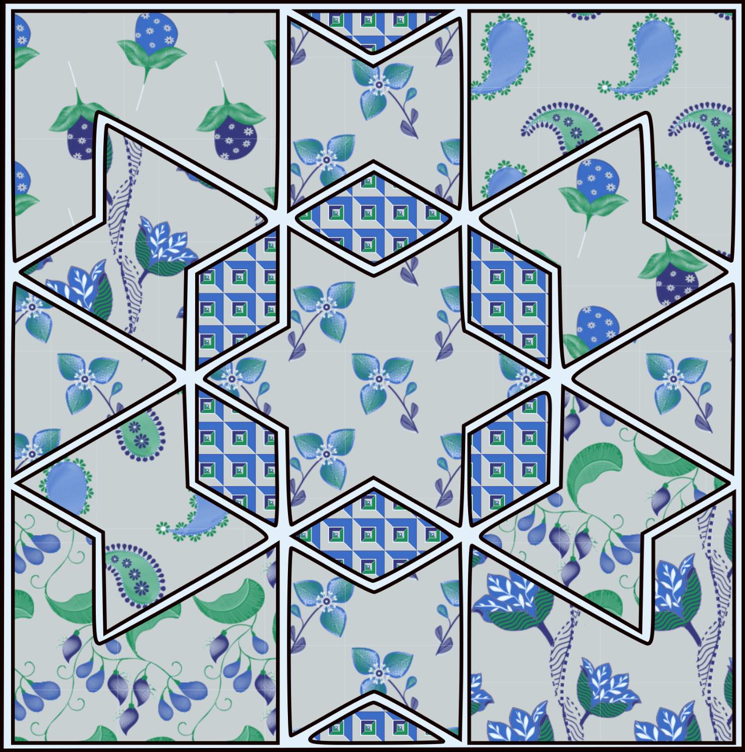 Solve Prancing Paisley Mosaic jigsaw puzzle online with 400 pieces