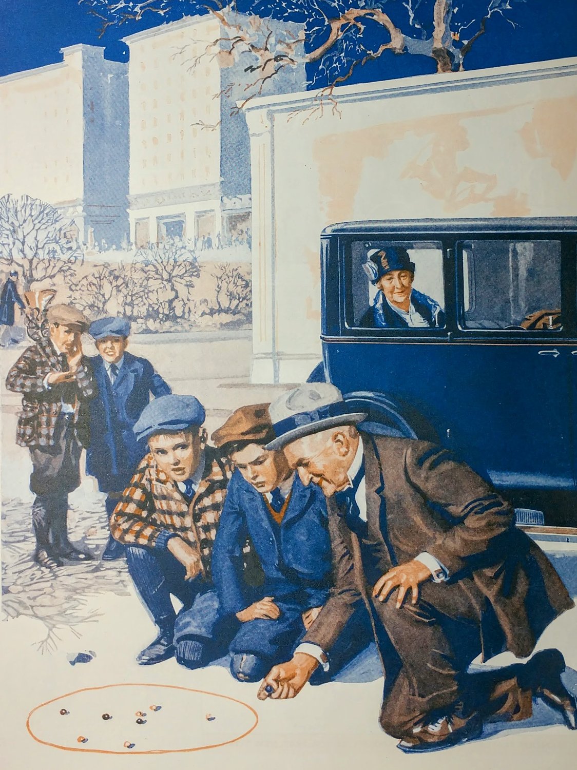 Solve 1927 Ad Ford Model A -- SIZE 12-594 -- Henry Ford Playing Marbles ...