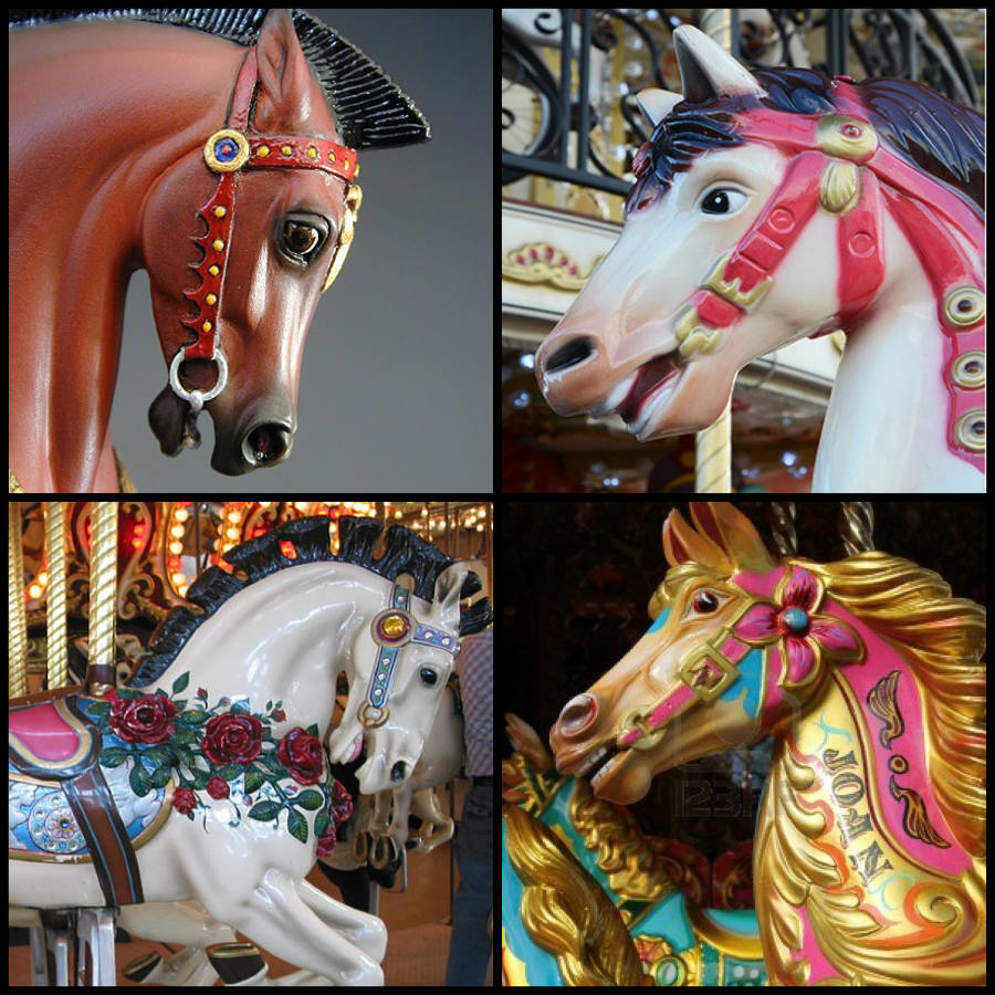 Solve Horse Theme - Carousel Horses! jigsaw puzzle online with 49 pieces