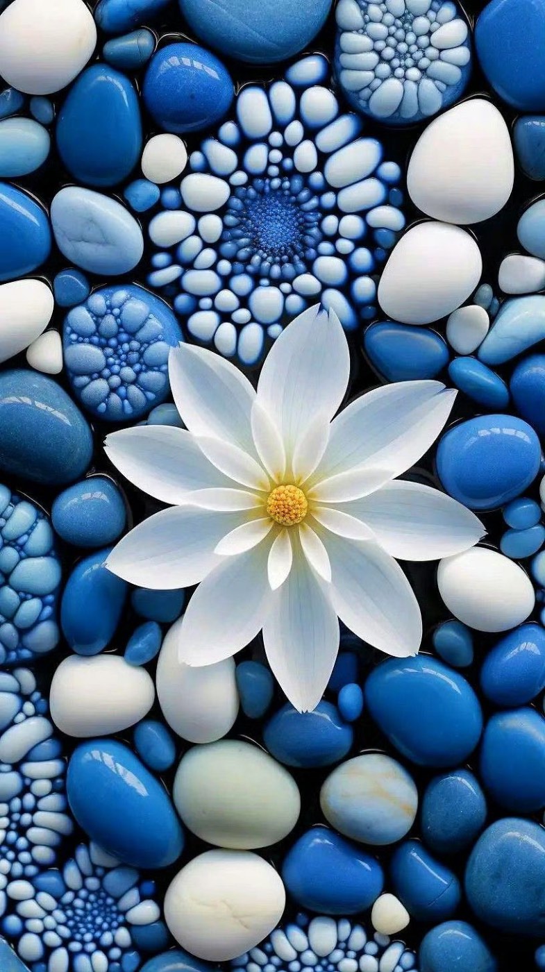 Solve Blue Day - Stones jigsaw puzzle online with 28 pieces