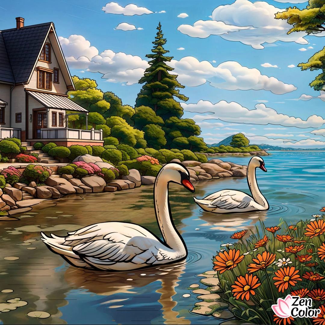 Solve PUZZLE - A Pair Of Swans jigsaw puzzle online with 81 pieces