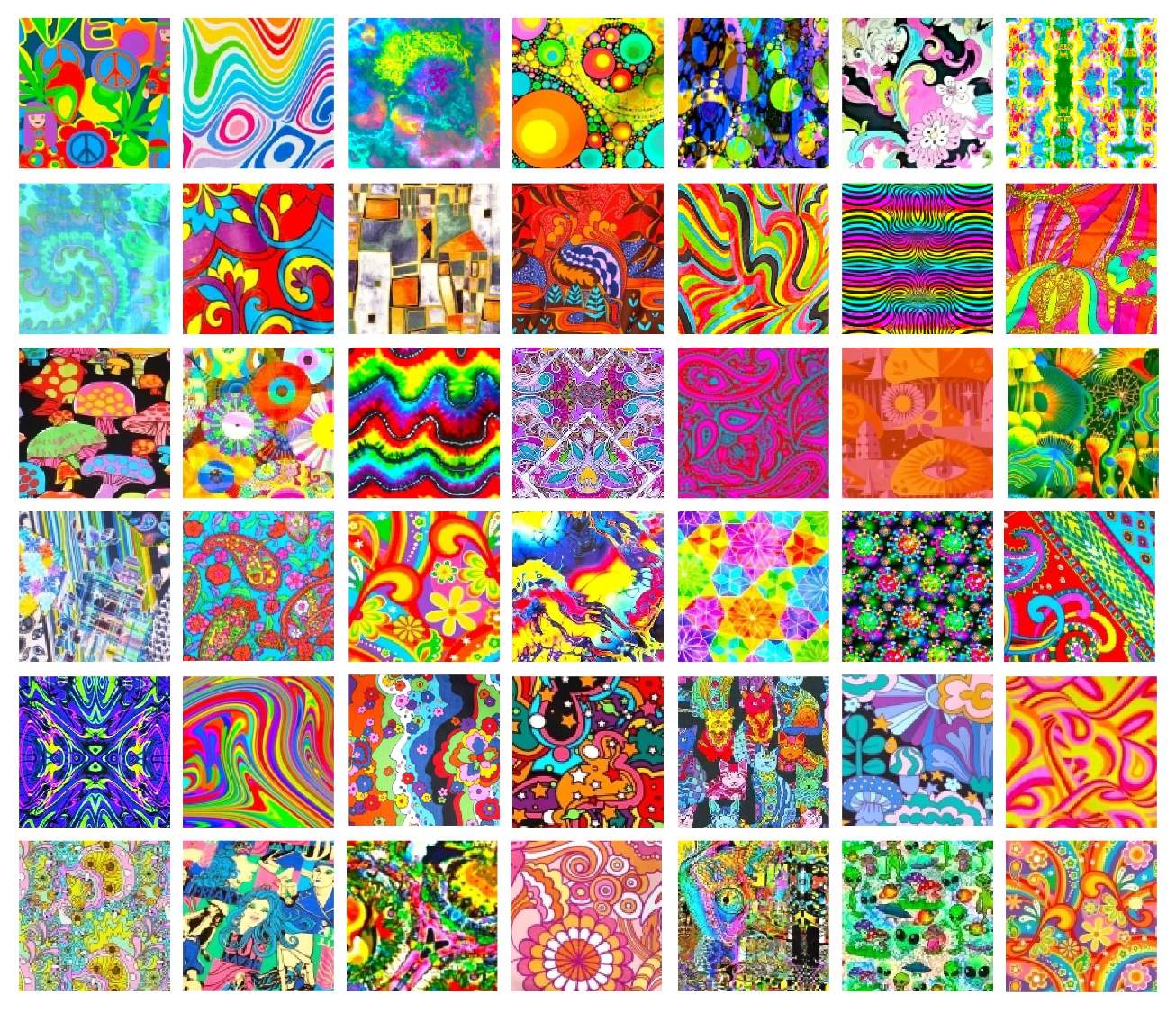 Solve PATCHWORK PSYCHEDELIC 6 jigsaw puzzle online with 72 pieces