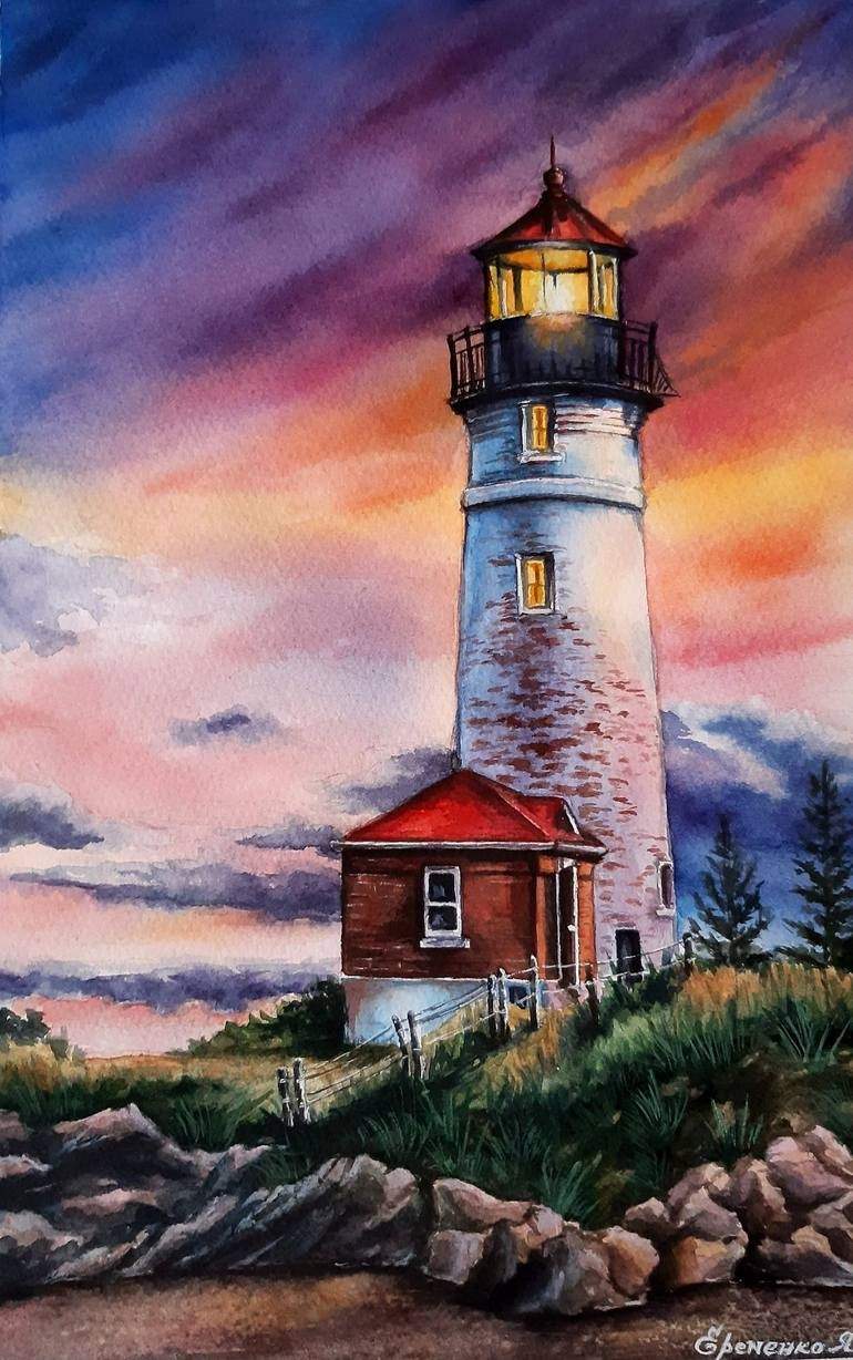 Jigsaw Puzzle | 77 pieces | Old Lighthouse Watercolor (Ukraine) by Yana ...