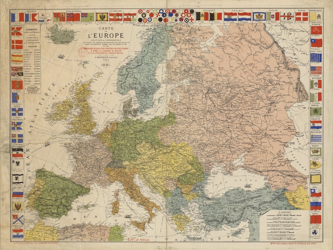 Jigsaw Puzzle | 300 pieces | old map of Europe (J. Dosseray, 1881) | Jigidi