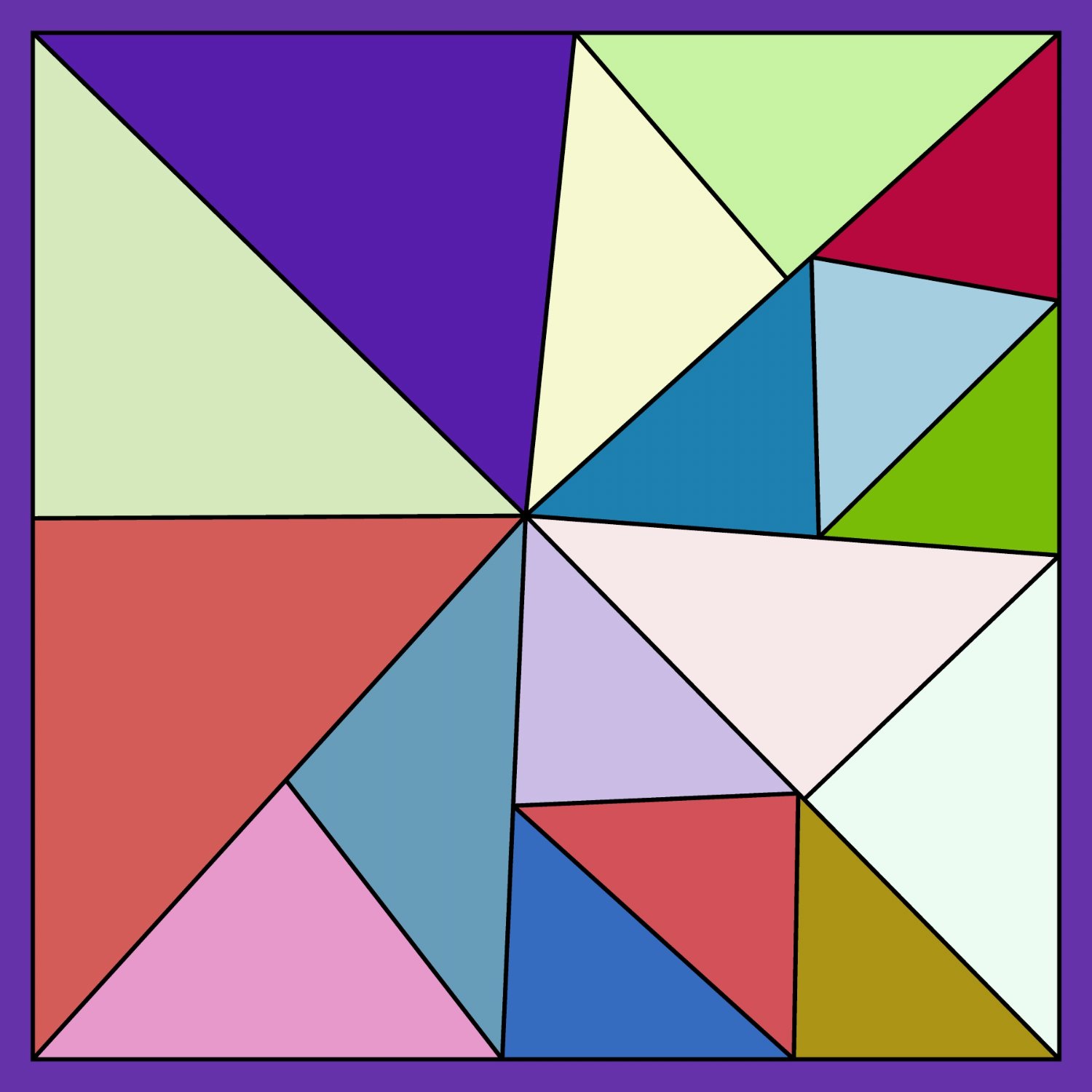 Jigsaw Puzzle | 324 pieces | A Square with 17 Triangles | Jigidi