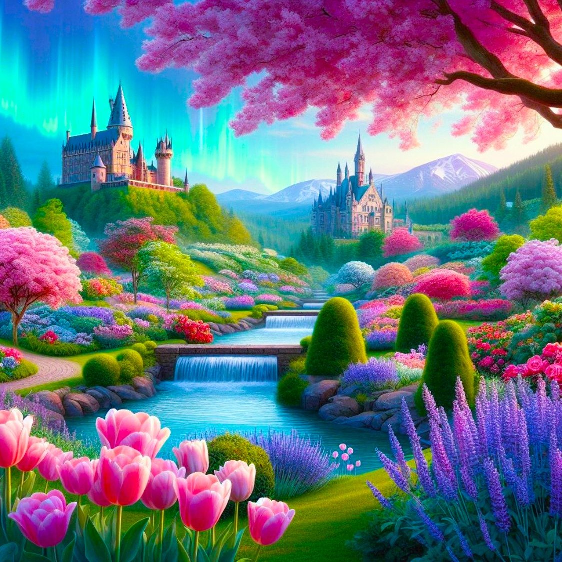 Solve Two Castles... jigsaw puzzle online with 25 pieces
