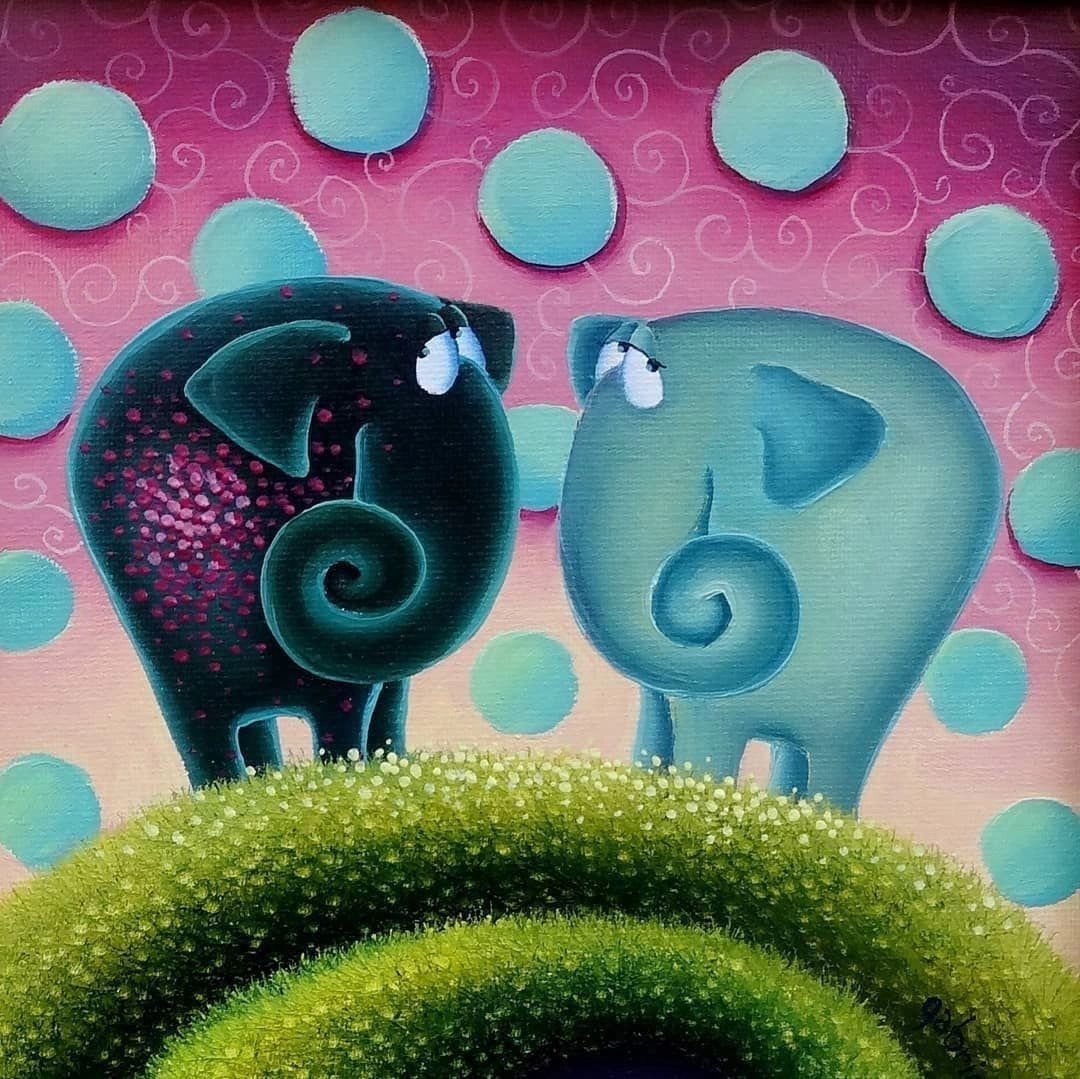 Jigsaw Puzzle | 64 pieces | Elephants by Gabriela (the number of pieces ...