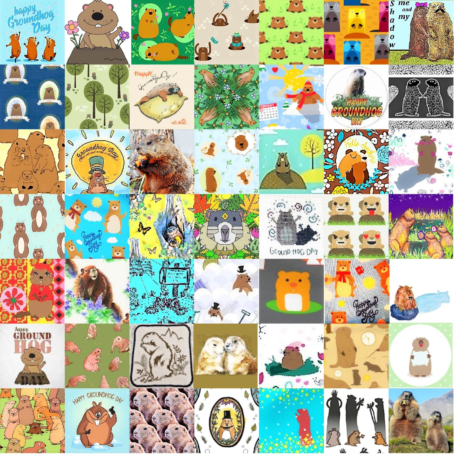 Solve PATCHWORK HAPPY GROUNDHOG DAY! jigsaw puzzle online with 256 pieces