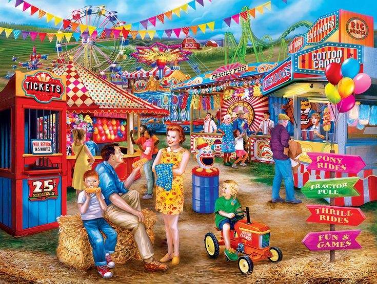 Solve Vintage Carnival (1,314) jigsaw puzzle online with 70 pieces