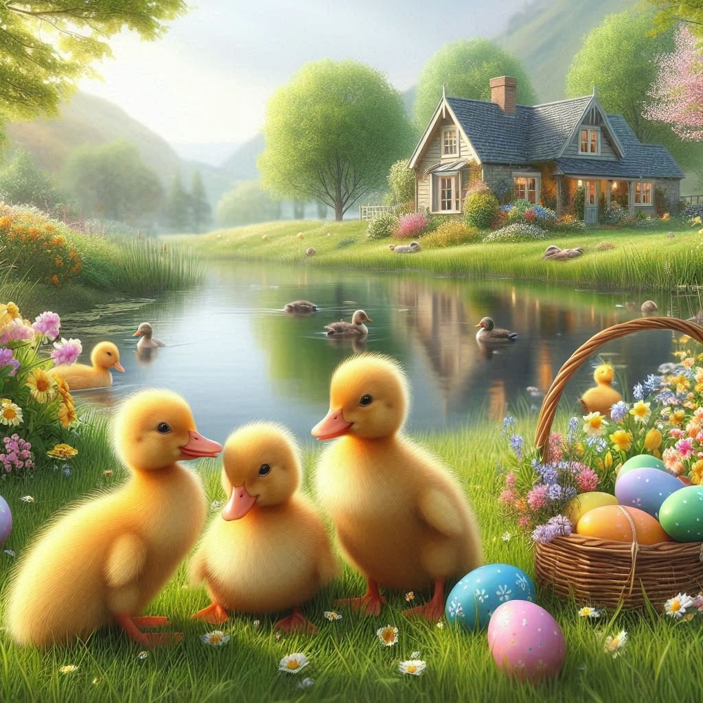 Solve Baby Ducks jigsaw puzzle online with 49 pieces