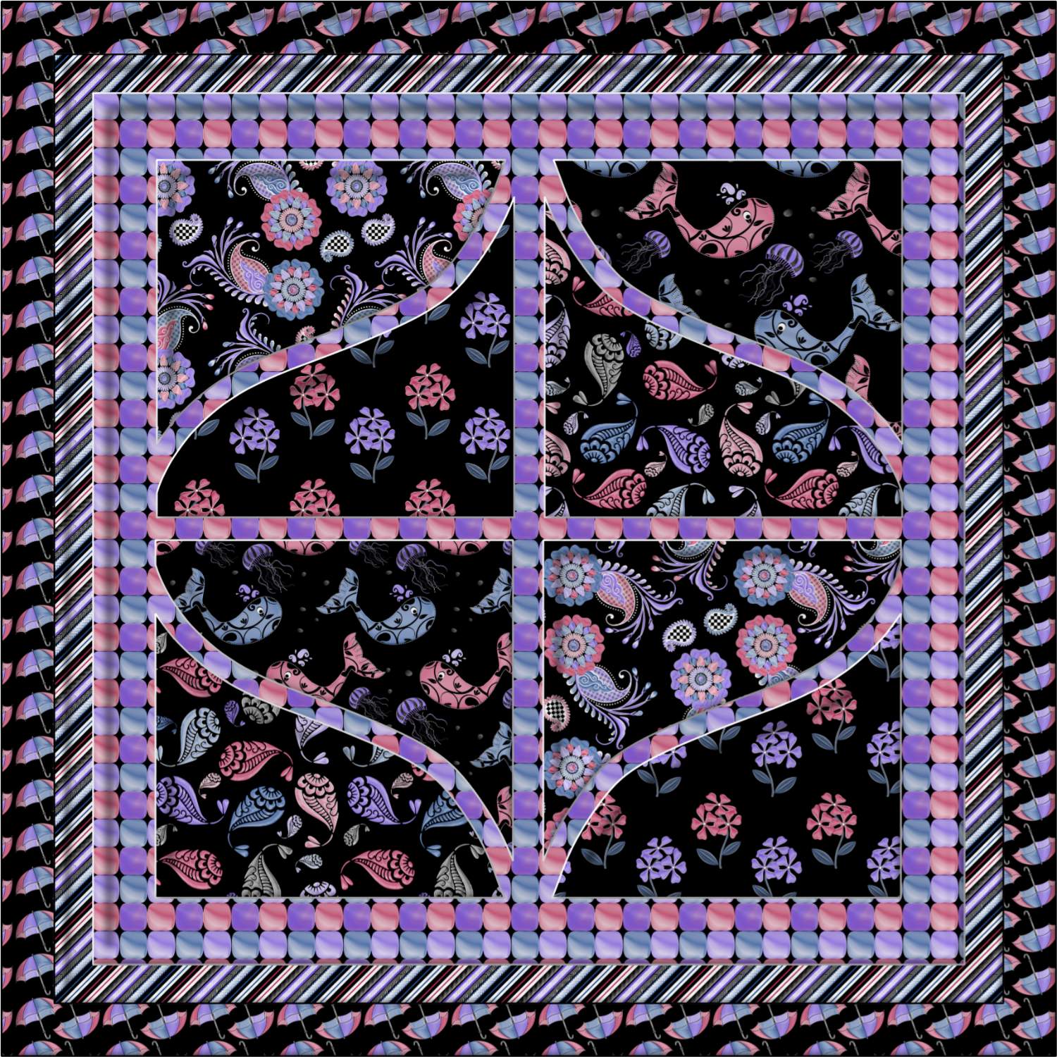 Solve Two Paisley 400 Mosaic jigsaw puzzle online with 400 pieces