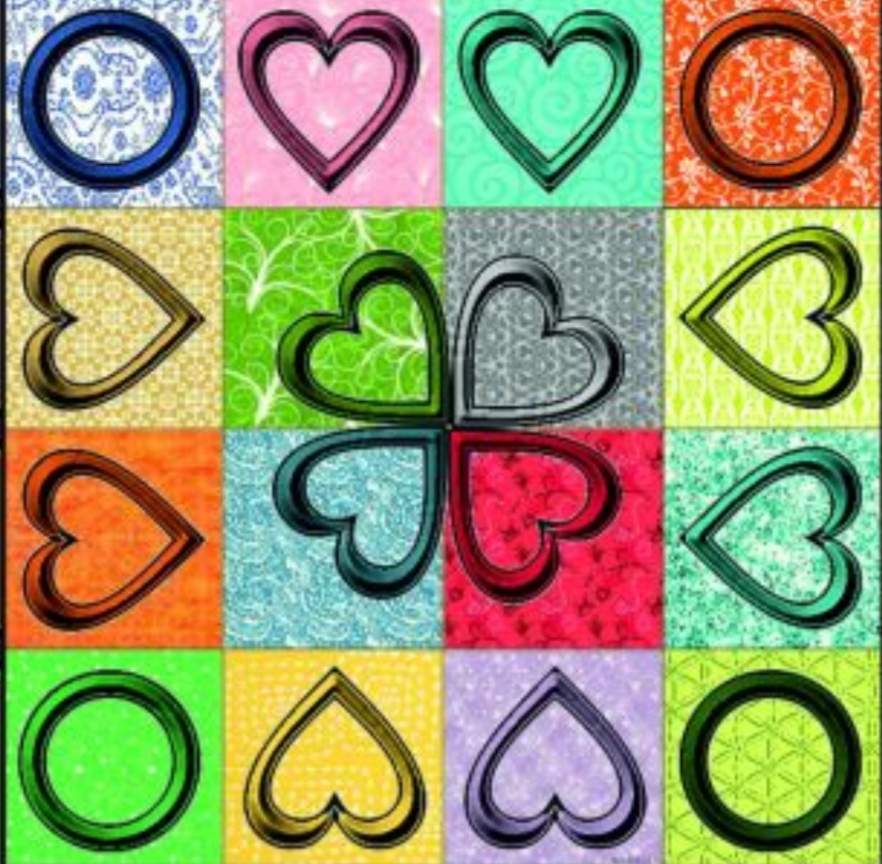 Solve HEARTS & CIRCLES jigsaw puzzle online with 81 pieces