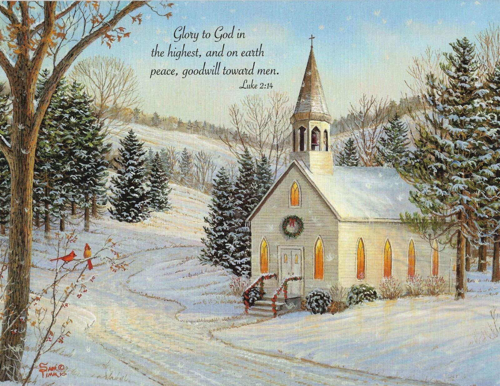 Solve Church in Snow-Country Cheer by Sam Timm jigsaw puzzle online ...