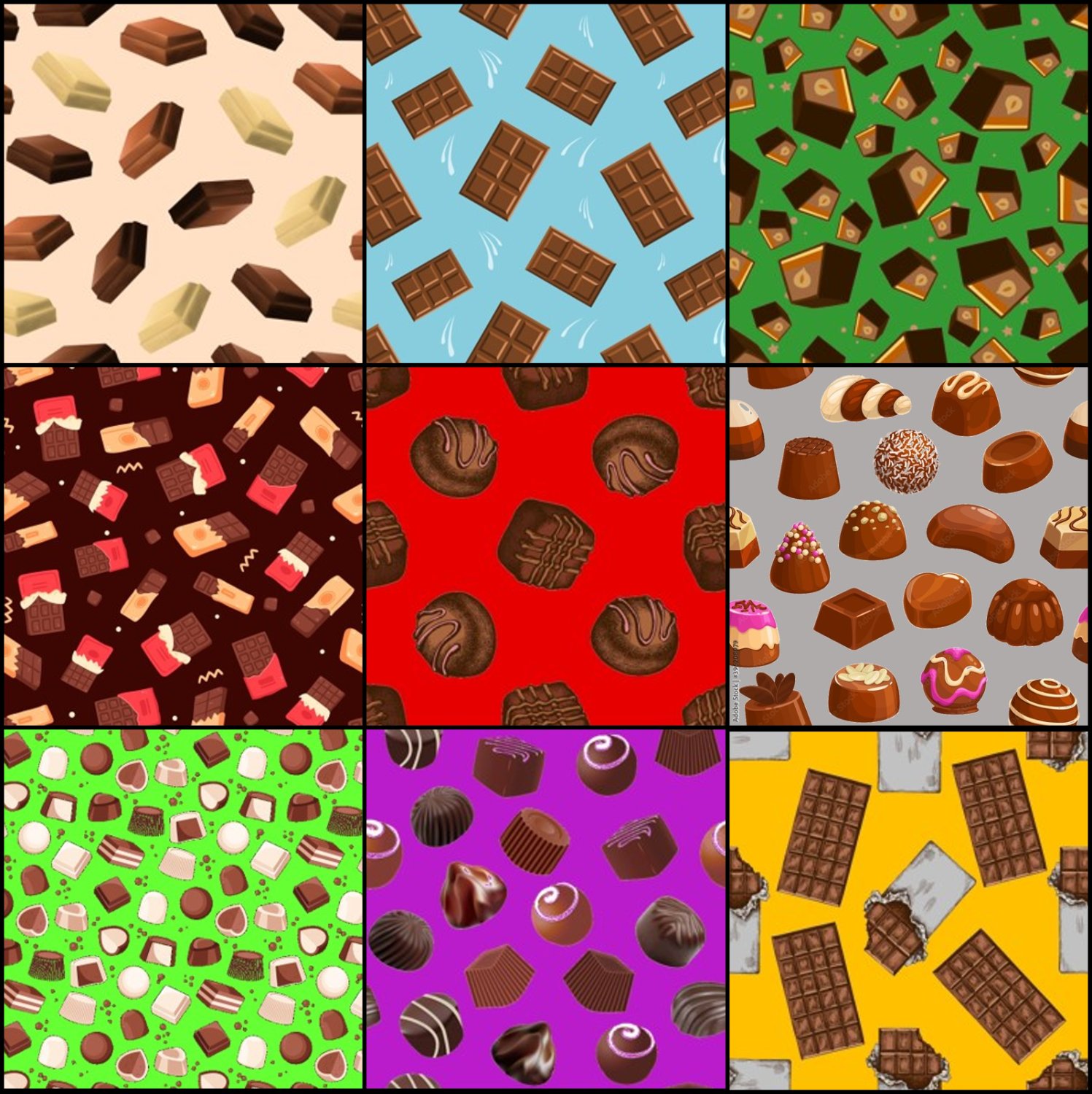 Solve Chocolate patterns 4 jigsaw puzzle online with 324 pieces