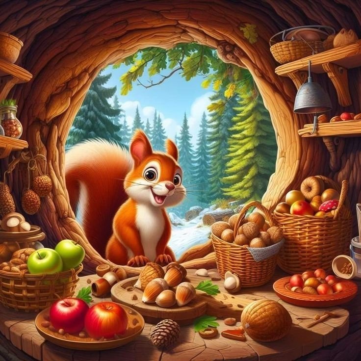Jigsaw Puzzle | 81 pieces | PUZZLE - Squirrel Saving Up For Winter | Jigidi