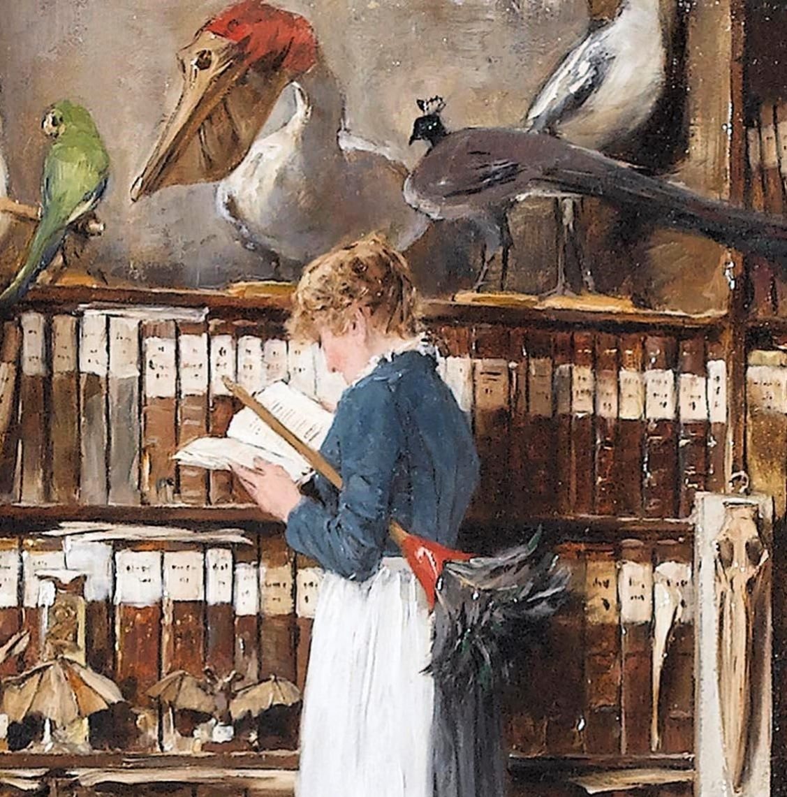 Solve Edouard John Menta (Swiss, 1858 - 1915) - Maid Reading in a ...