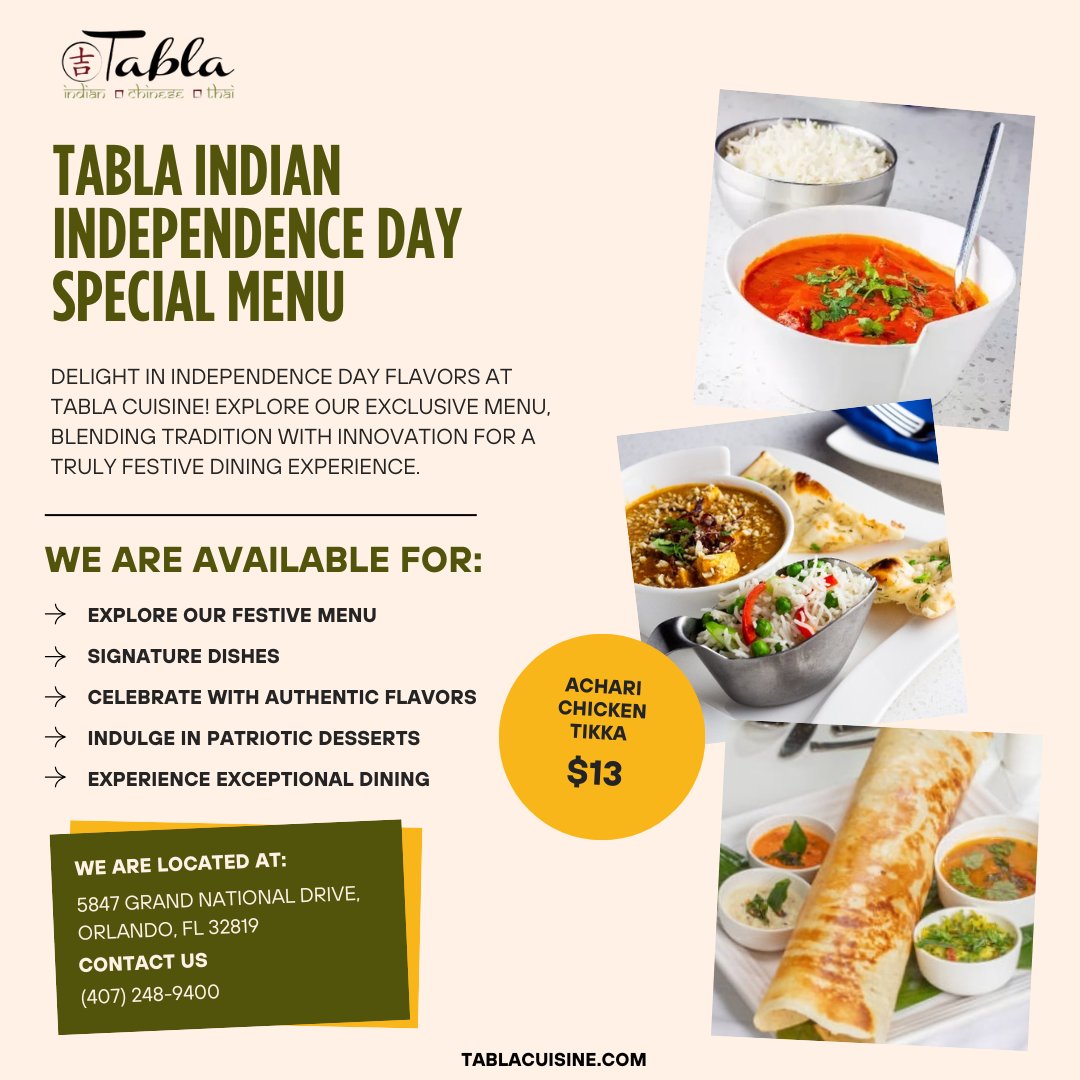 Solve Tabla Indian Independence Day Special Menu | Tabla Cuisine jigsaw ...